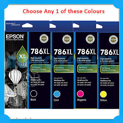 Any 1x Genuine Epson 786XL BK/C/M/Y High Yield Ink Cartridge-> WF-4630 ...