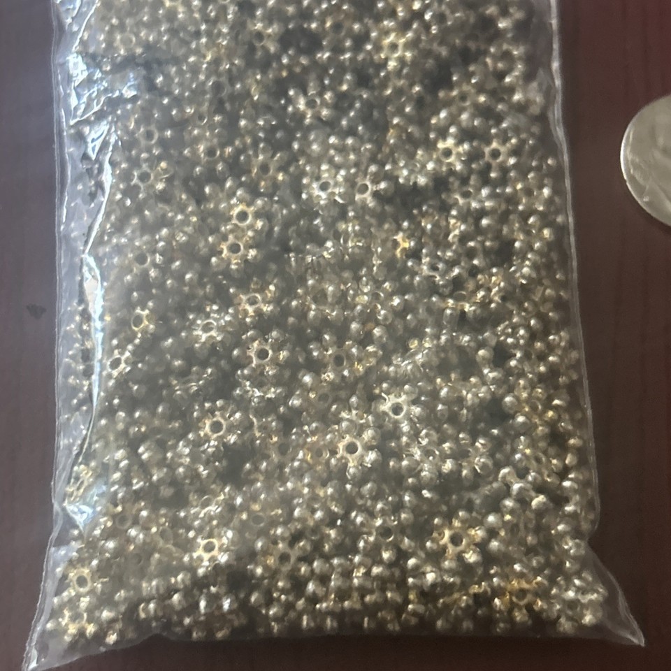 245 + Grams Of Sterling Silver 925 Flower Beads Craft Jewelry Beads | eBay