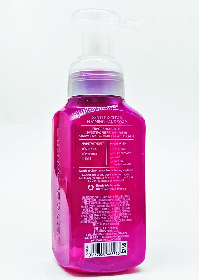 4 Bath Body Works RASPBERRY JAM Gentle Clean Foaming Hand Soap 8.75 oz ...