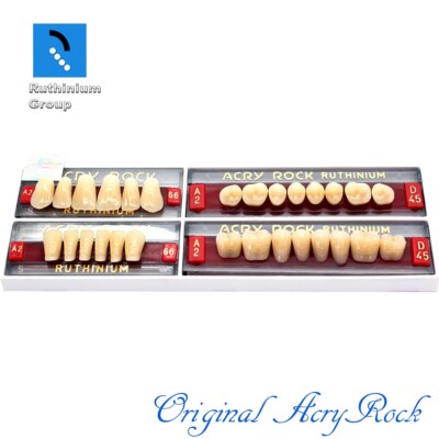 Acrylic Dental Lab Teeth Ruthinium Acryrock Teeth A2 Size 66 Full mouth ...