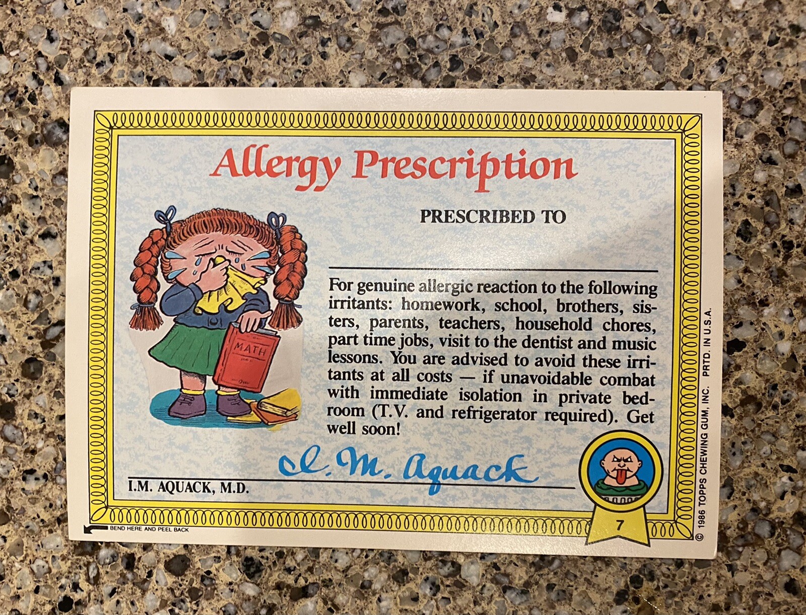 Garbage Pail Kids STORMY HEATHER 5x7 GPK Card 1st Series 1986 1 Giant ...