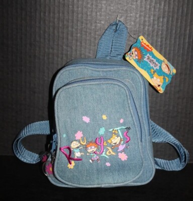 Vintage NOS Nickelodeon Rugrats Denim Mini Backpack Purse 1997 New with ...