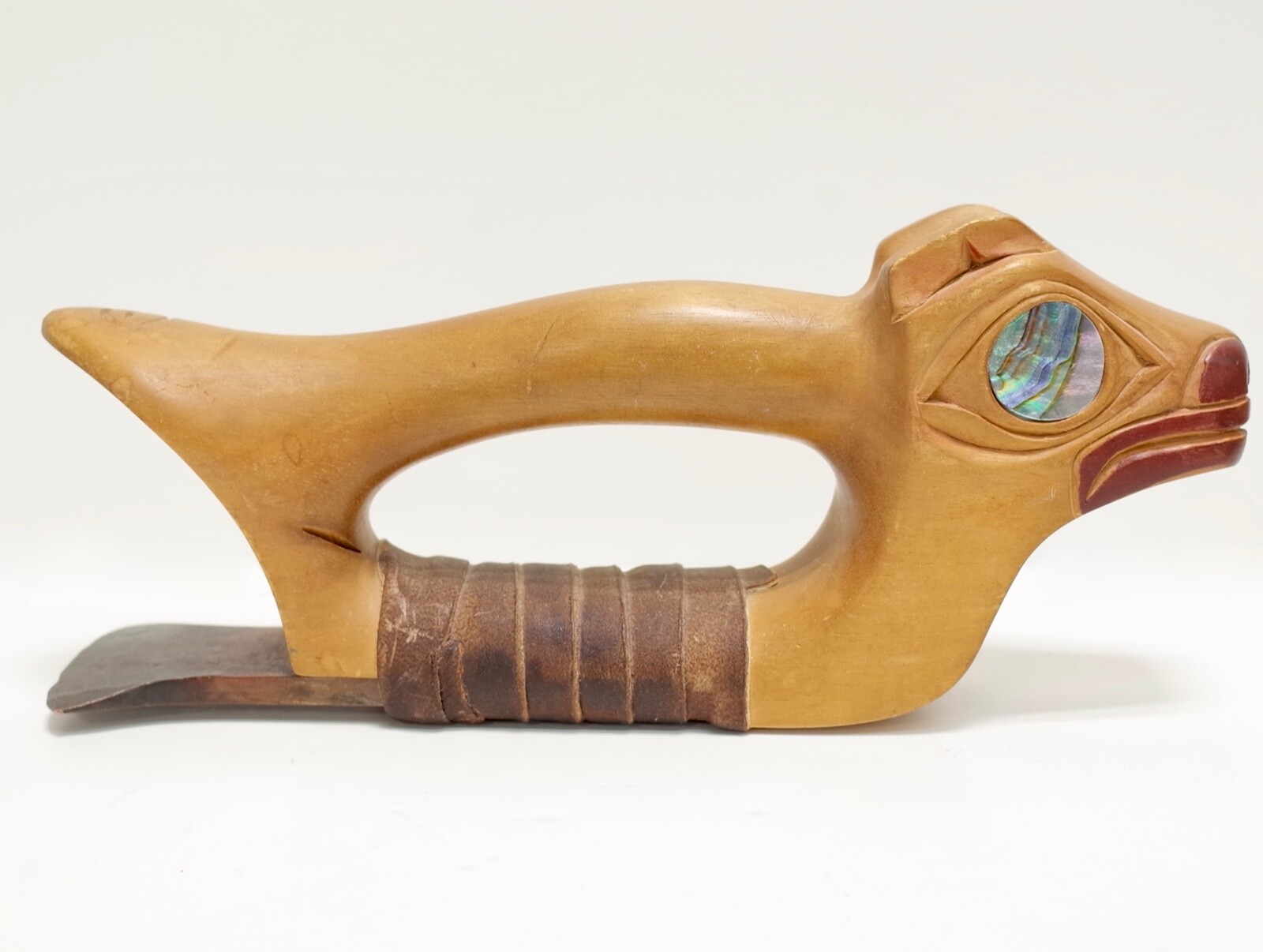 vintage HAIDA Art Northwest Coast Figural Hand ADZE for carving totem ...