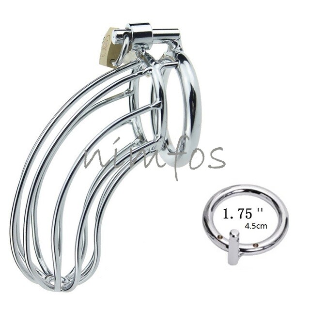 Stainless Steel Cage Ring lock with Hook Stimulate Male Chastity Device ...