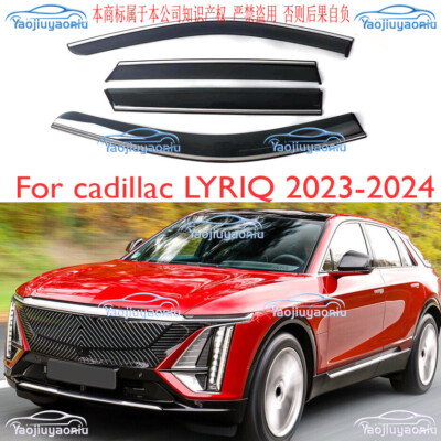 For Cadillac LYRIQ 2023 2024 Black+Steel Window Visor Vent Shades Sun ...