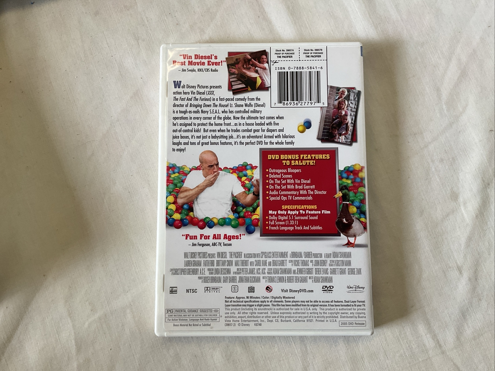 The Pacifier DVD Vin Diesel Walt Disney 786936277975 | eBay