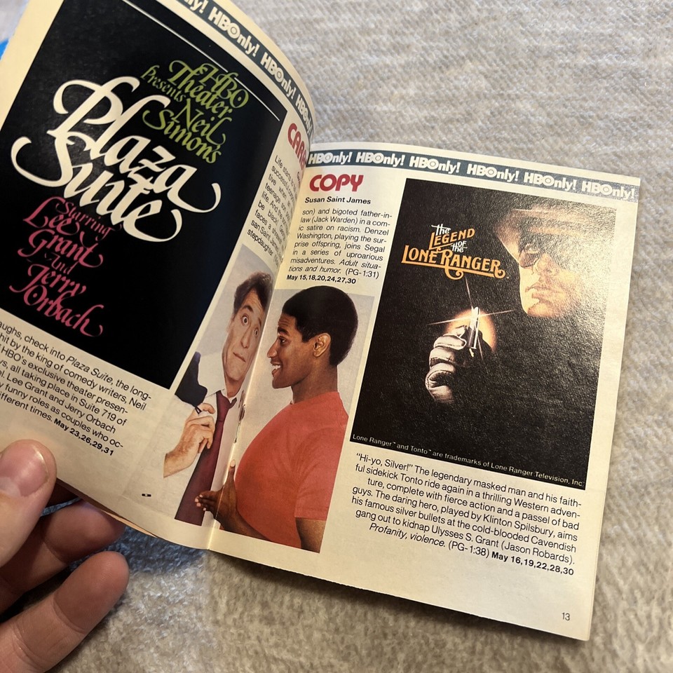 HBO Home Box Office TV Movie Booklet Program Guide May 1982 Carol ...