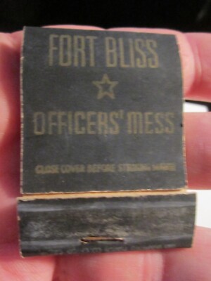U.S. ARMY FORT BLISS OFFICER'S MESS MATCH BOOK EMPTY - TUB SCCC | eBay