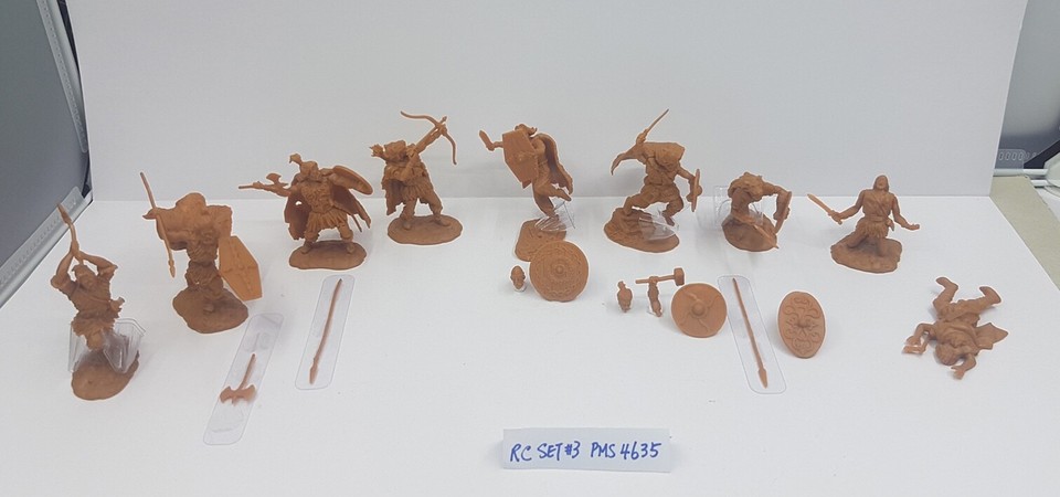 CONTE BARBARIAN VIKING SET #1 RUST/BROWN 9 FIGURES &Loads of Alternate ...