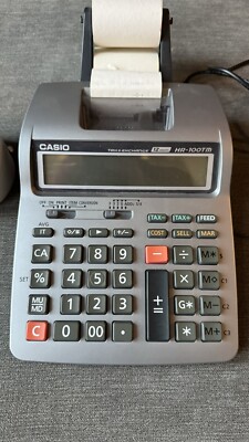Casio HR-100TM 12-Digit Display Tax & Exchange Two-Color Printing ...
