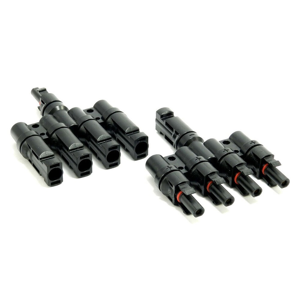 1 Pair Solar Panels Cable 4 To 1 T Branch-Connector Fuse Holder ...