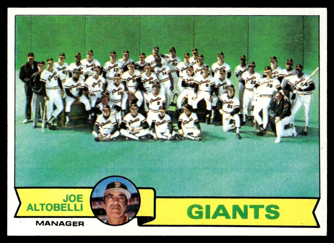 1979 Topps San Francisco Giants - Joe Altobelli San Francisco Giants ...