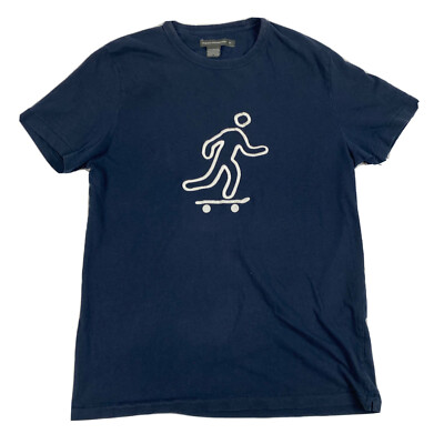 French Connection Embroidered Skateboarding Navy Blue T-shirt Men’s ...