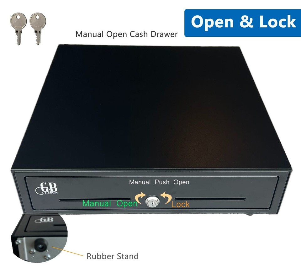 Square Cash Drawer 13" Cash Register POS System 3 Unlocking Ways RJ11 ...