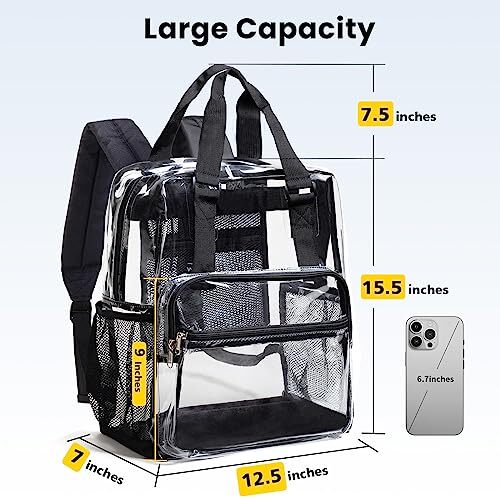 Clear Backpack Heavy Duty - Large Clear Book Bag with Reinforced Bottom ...