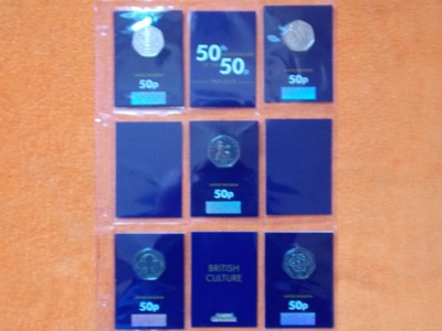 2019 50th Anniversary of the 50p coin set, Inc Kew Gardens, in album ...