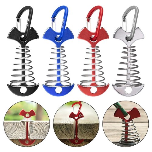 3Pcs Aluminum Alloy Spring Wind Rope Awning Tent Hooks Tent Supplies | eBay