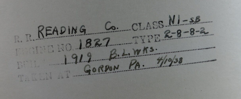 Vtg Train Photo 1827 Steam Engine Reading RR 2-8-8-2 Gordon PA P00162 ...