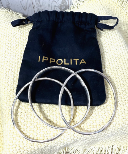 Ippolita Set of 3 Sterling Silver 925 Bangle Bracelets Hammered ...