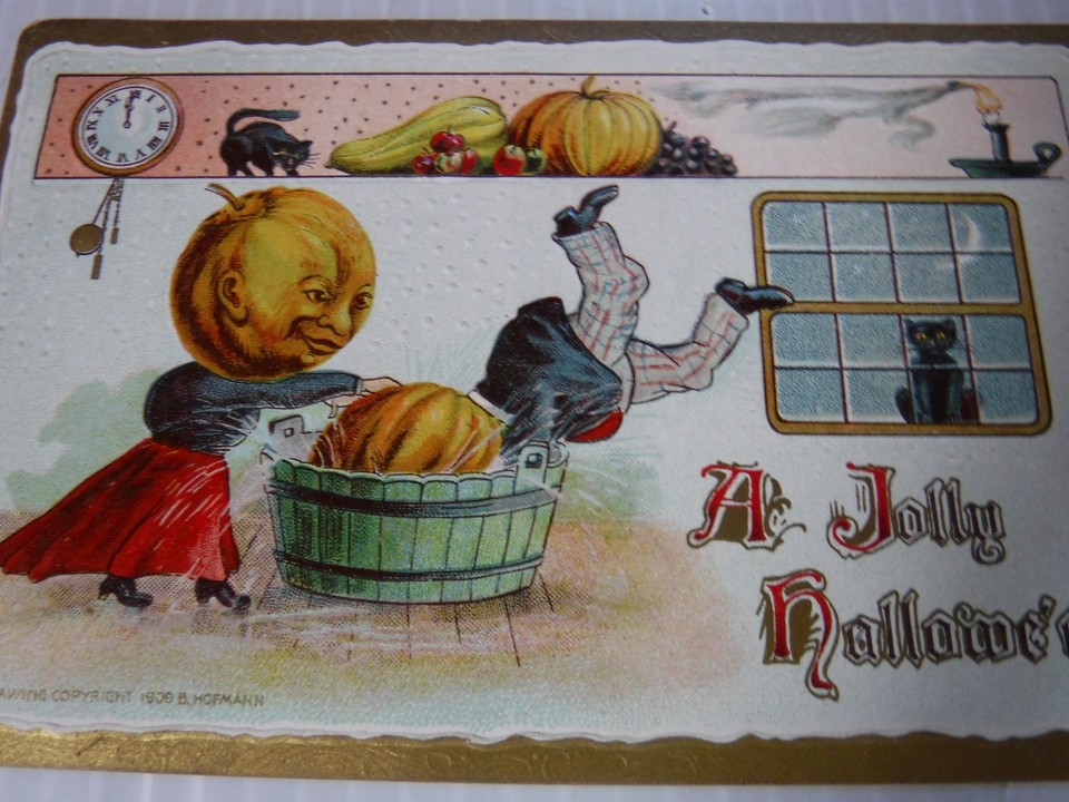 ANTIQUE GOTTSCHALK PUB HALLOWEEN POSTCARD GERMANY #2097 UNPOSTED ...