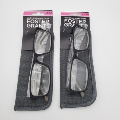 Foster Grant Tyler +2.50 Black Tech Glasses / Readers Comfort Frame ...