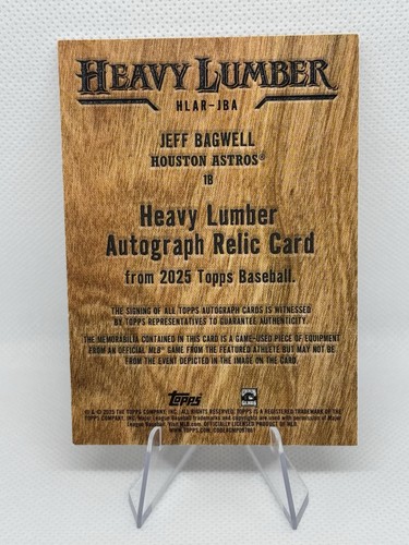 2025 Topps Series 1 Jeff Bagwell Heavy Lumber Auto HLAR-JBA Case Hit ...