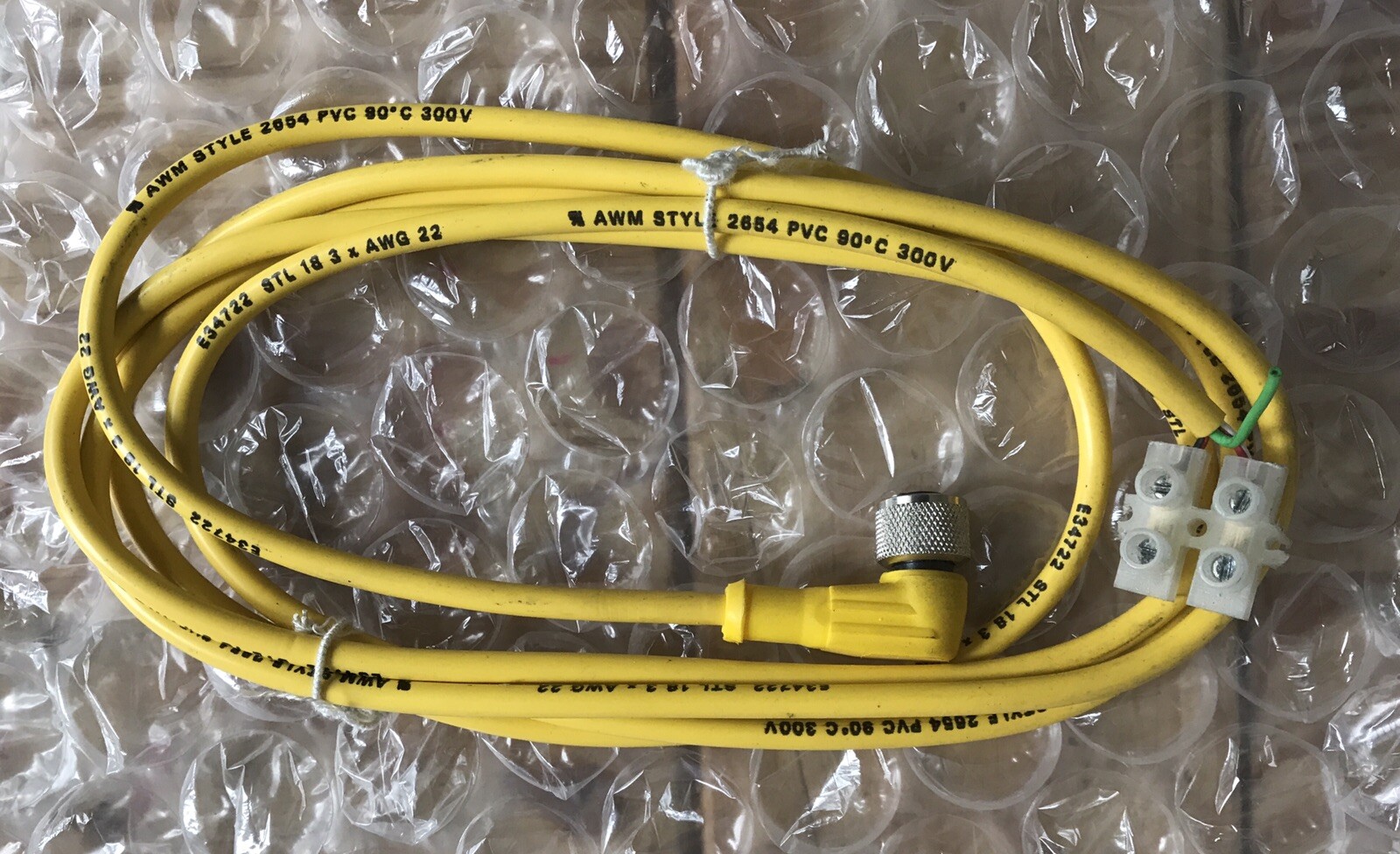 AWM STYLE 2654 PVC 90 Deg 300V CABLE AWM E34722 STL 18 3xAWG 22 High ...