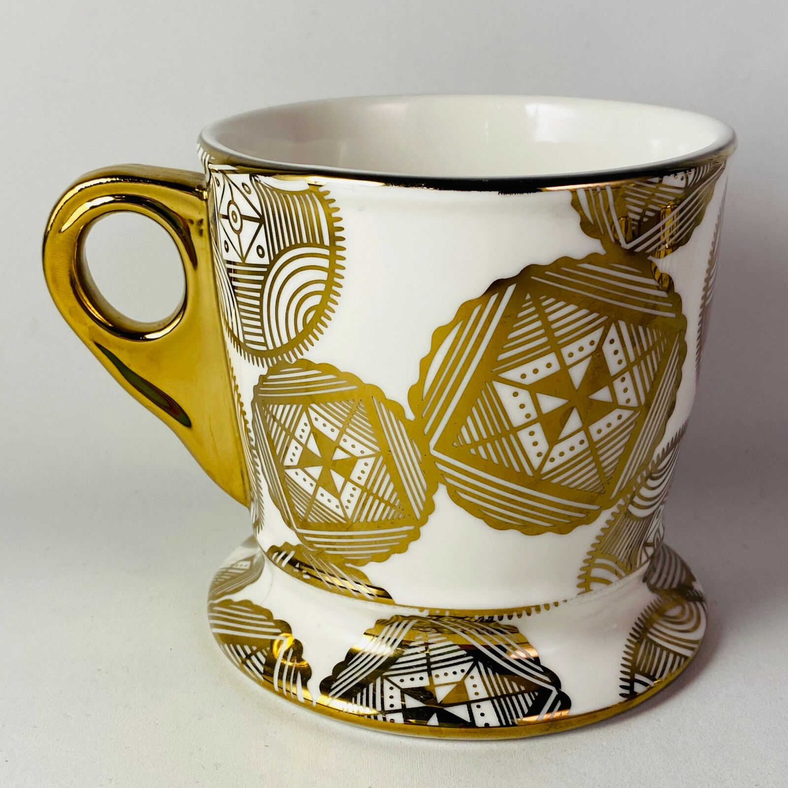 Mary Kay Mug Gold Geometric Diamond Pinwheel Design on White Porcelain ...
