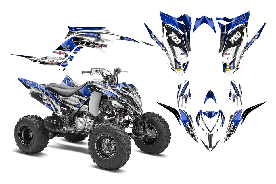 Yamaha Raptor 700 700R graphics sticker kit 2013 -2022 #4444 Blue | eBay