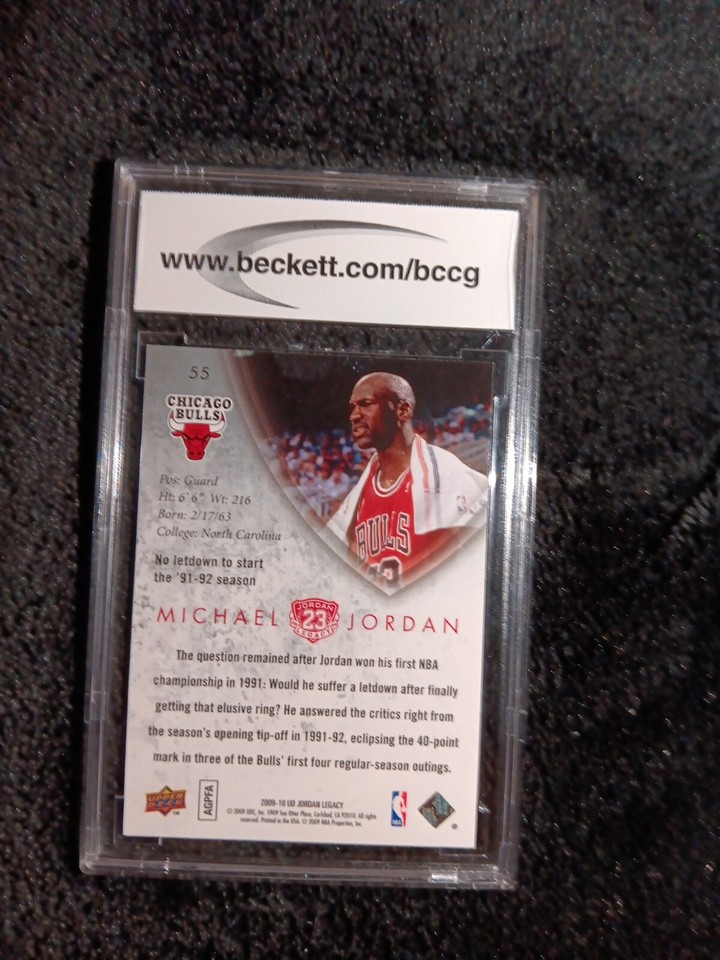 MICHAEL JORDAN 2009-2010 UPPER DECK MJ LEGACY COLLECTION GOLD #55 BCCG ...