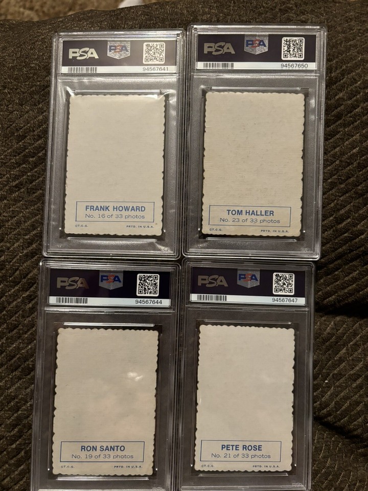 1969 Topps Deckle Edge PSA Graded Lot Of 4 - Rose, Haller, Howard ...