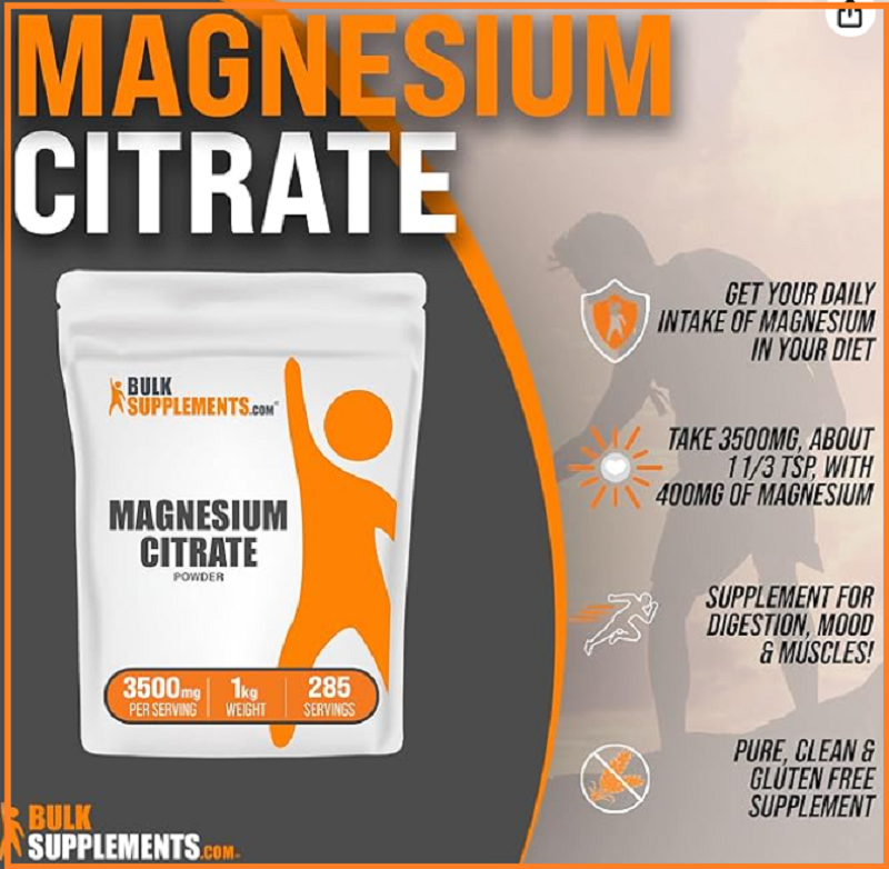 BulkSupplements Magnesium Citrate Powder 1kg - 3.5g Per Serving | eBay