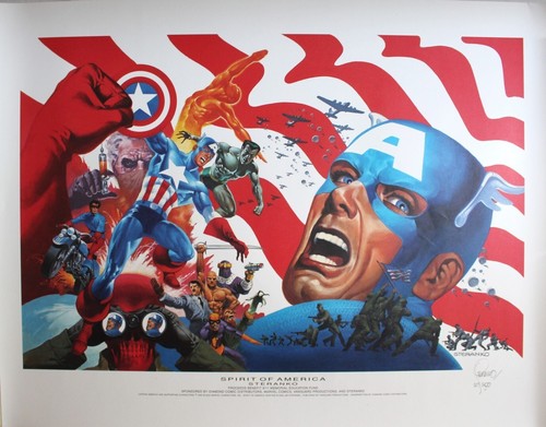 Marvel CAPTAIN AMERICA Spirit of America JIM STERANKO signed # 207/2500 ...