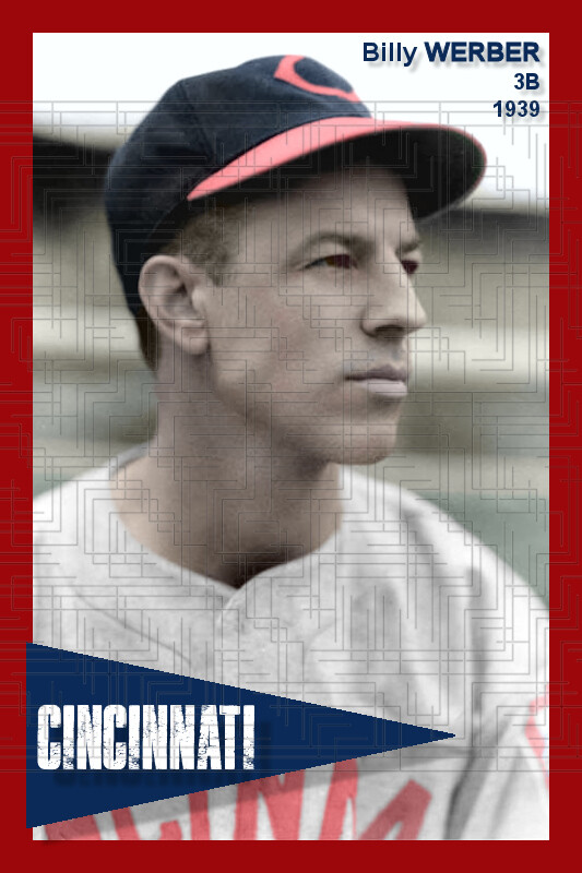 Billy Werber - 1939 Cincinnati Reds - choose a style - colorized print ...