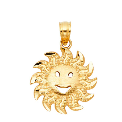 GOLD - 14K Yellow Gold Sun Pendant | eBay
