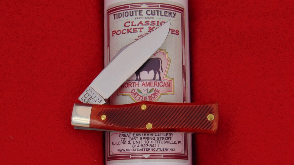 Great Eastern Burnt Orange Sawcut Bone #22 Magnum Clip Blade Knife ...