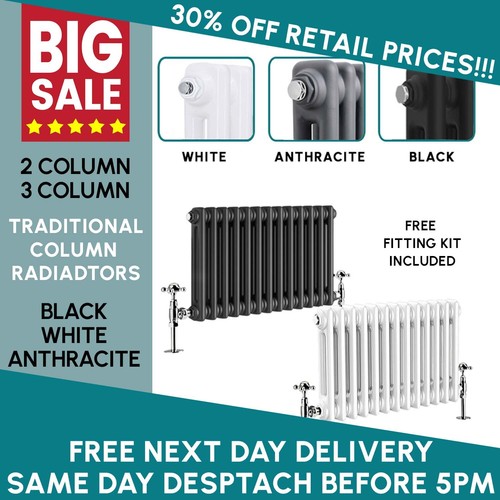 Traditional 2 3 Column Horizontal Vertical Radiator Cast Iron Style ...