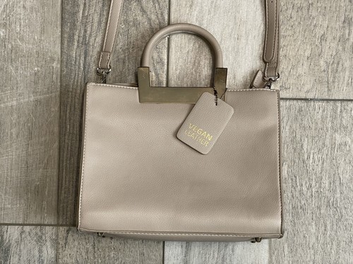 Miztique Handbag Bag Purse Removable Crossbody Strap Mid Size Tan Vegan ...