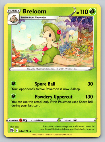Breloom 004/172 Rare Brilliant Stars Pokemon Card - NM | eBay