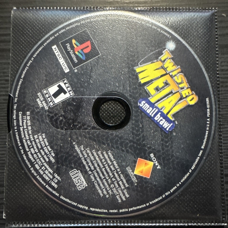 Twisted Metal: Small Brawl (Sony PlayStation 1) PS1 Game Disc And ...