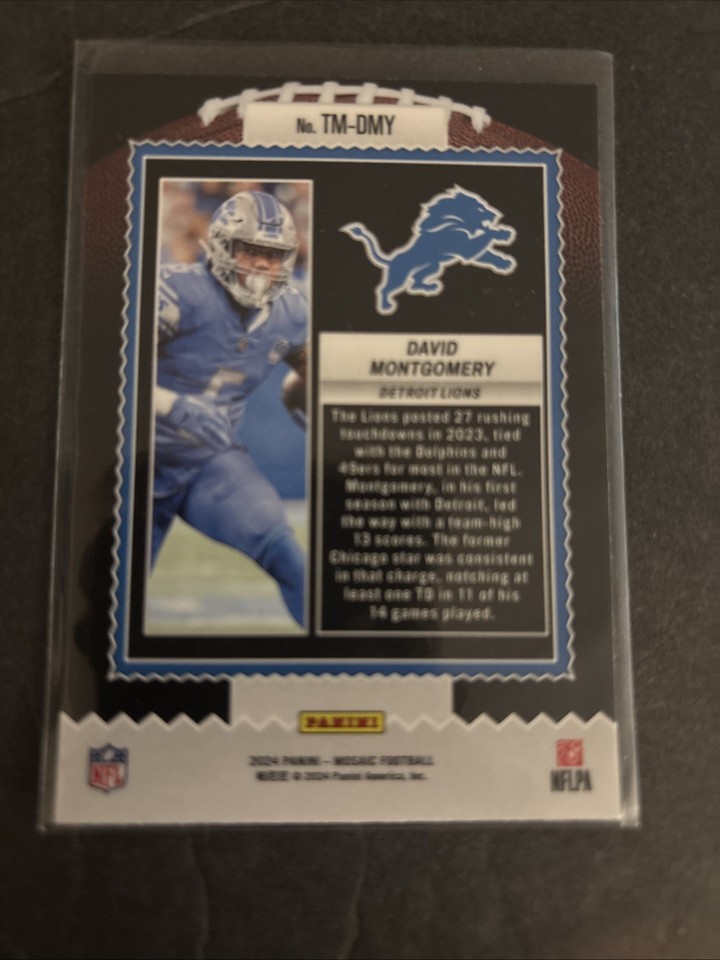 David Montgomery 2024 Panini Mosaic Touchdown Masters Detroit Lions #TM-DMY | eBay