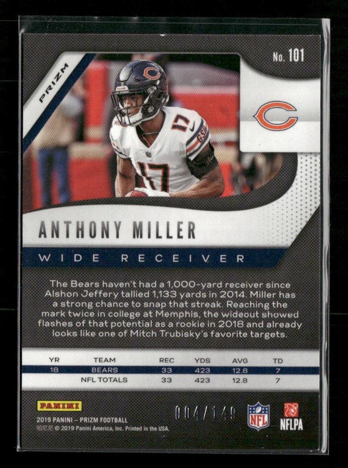 2019 Panini Prizm #101 Anthony Miller Red Wave #/149 | eBay