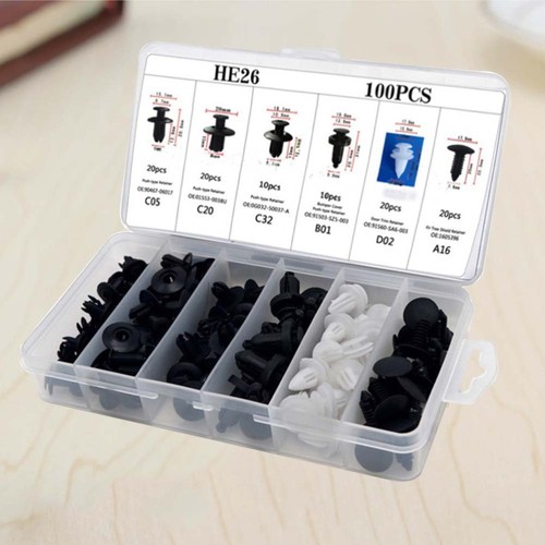 100 PCS Automotive Clips Car Retainer Snap Set Body Panel Push Pins for ...