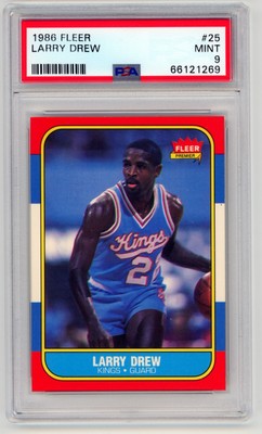 1986 Fleer #25 Larry Drew PSA 9 Mint Pack Fresh Sacramento Kings | eBay
