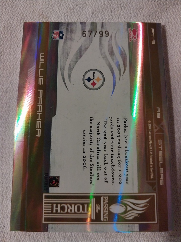 2006 FAST WILLIE PARKER ELITE PASSING THE TORCH AUTOGRAPHED AUTO NFL ...