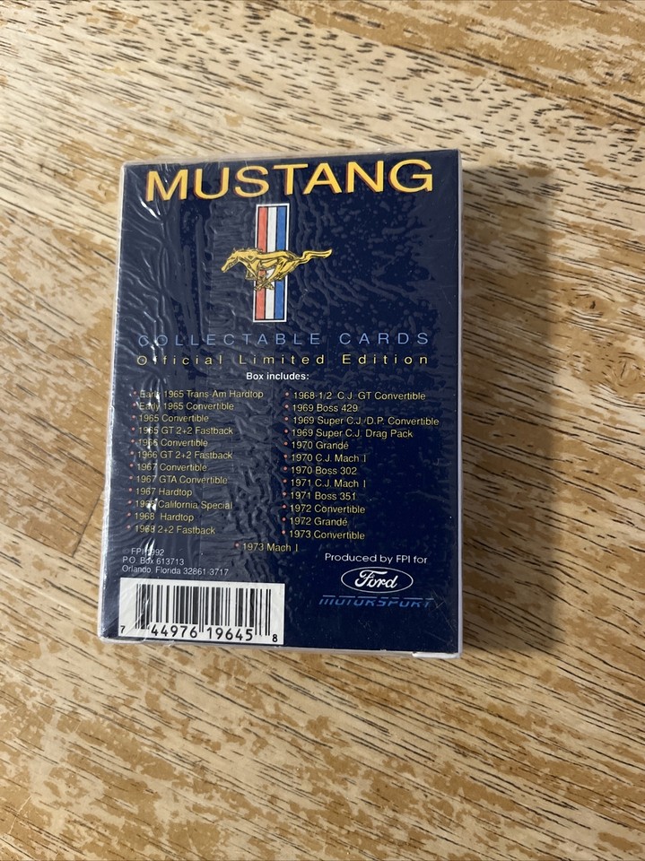 FORD MUSTANG COLLECTABLE CARDS 25-Card FACTORY SEALED MINT SET Limited ...