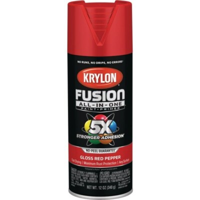 12-Krylon Fusion All-In-One Gloss Spray Paint & Primer, Red Pepper ...