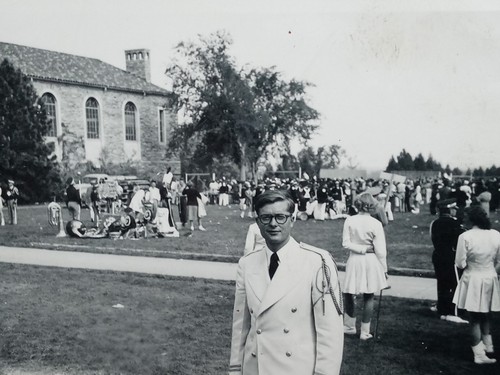 Marching Band University Fashion Instruments Small Vintage Photograph c ...