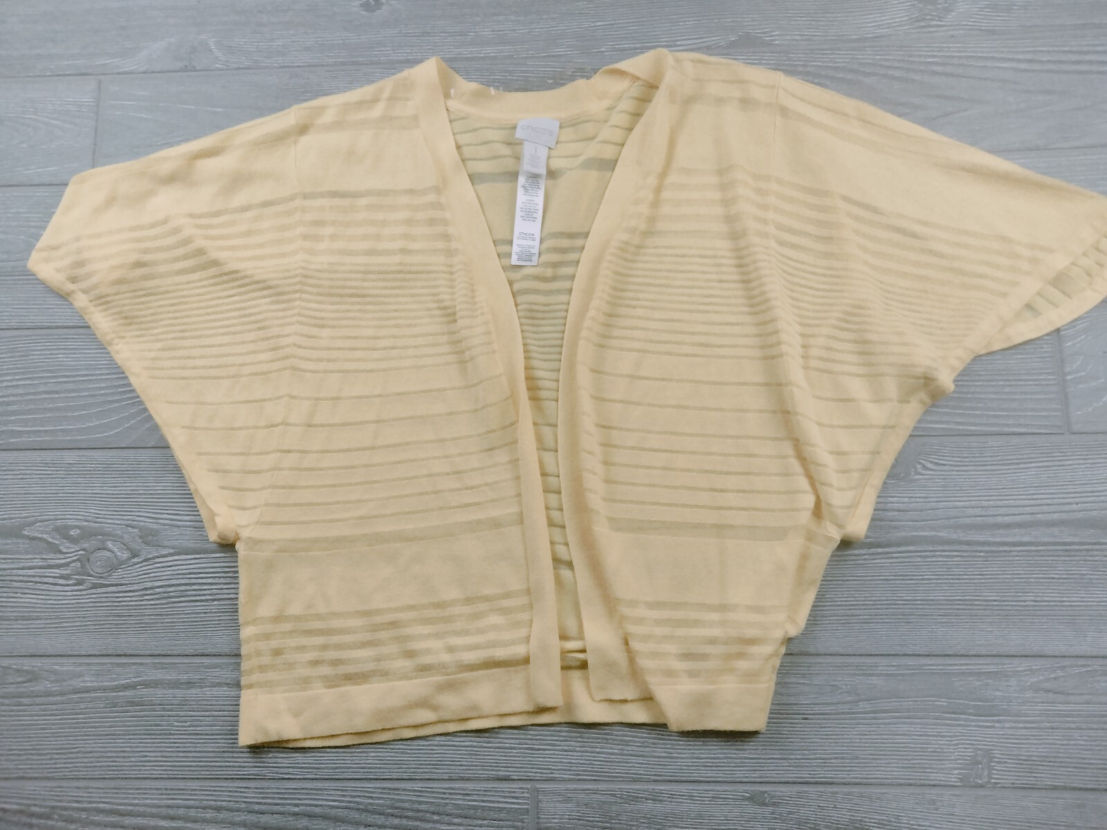 Chico's Yellow Cropped Knit Cardigan Sweater Shrug Size 1 | eBay