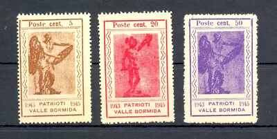 ITALY 1945 -3 x POSTER STAMP -WAR - PATRIOTI VALLE BORMIDE -(*) --VF | eBay
